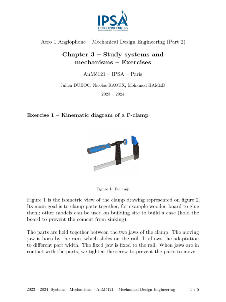 Mechanical Design Engineering Chapter 3 Exercises | PDF | Mechanics | Kinematics
