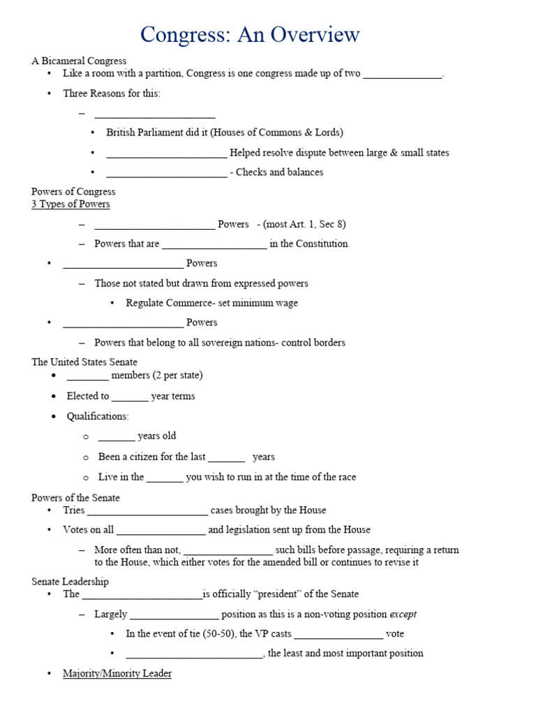 Sophia Alejandro - 01 - Congress Introduction Guided Notes | PDF ...