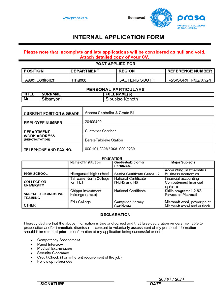 Prasa Internal Form | PDF