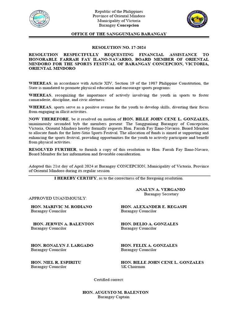 Resolution No 17-20 - S2024 | PDF | Government