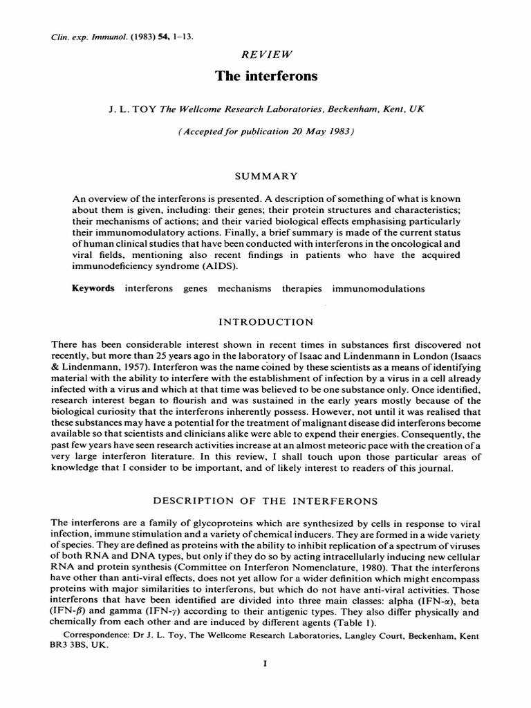 Interferons Pdf Natural Killer Cell Interferon