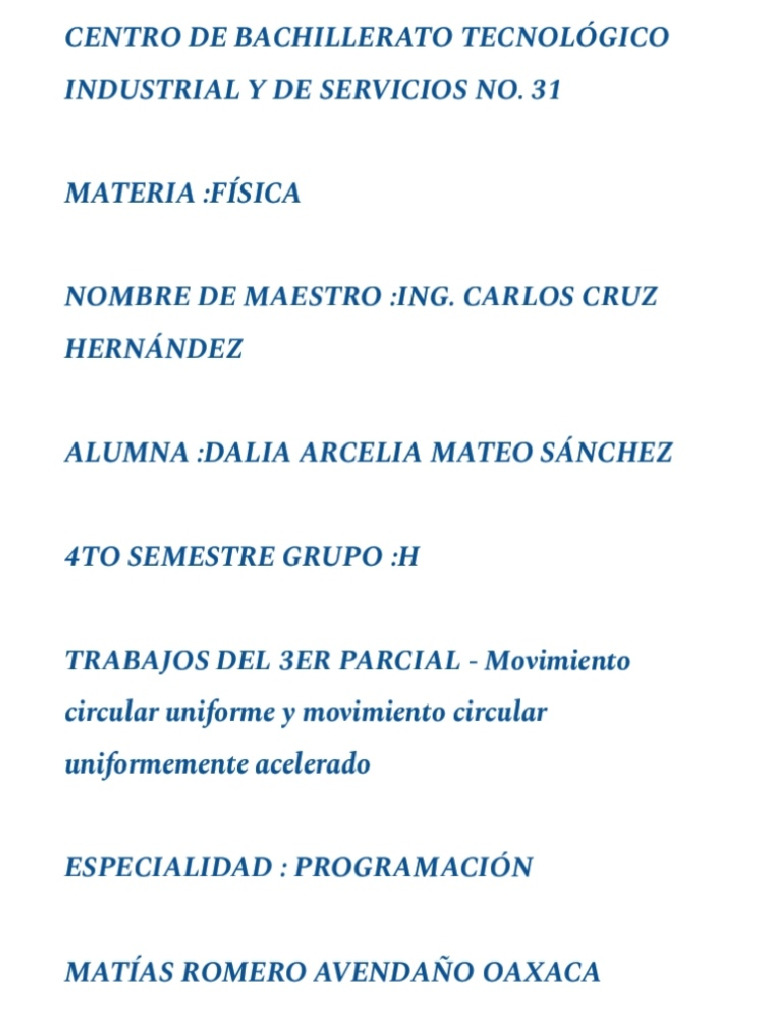 Dalia Arcelia Mateo Sánchez - Física | PDF