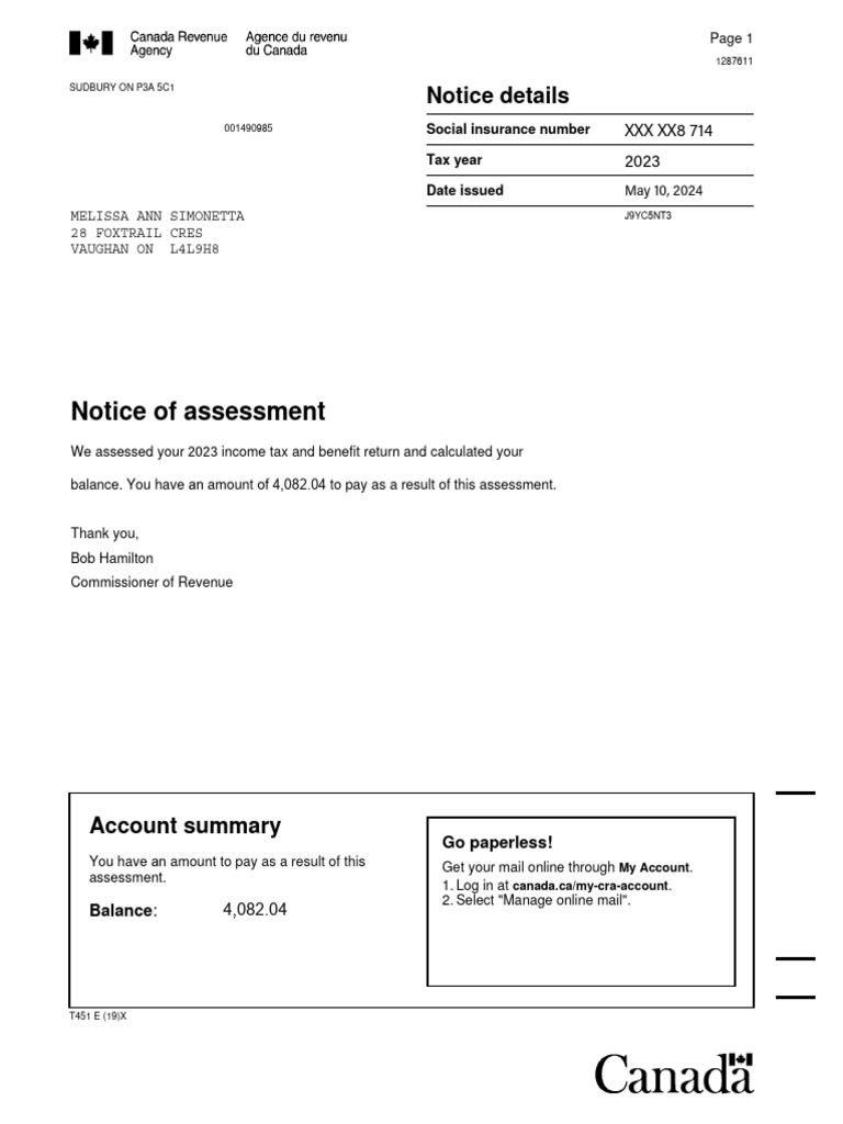 NOA 2023-Si | PDF | Taxes | Credit Card