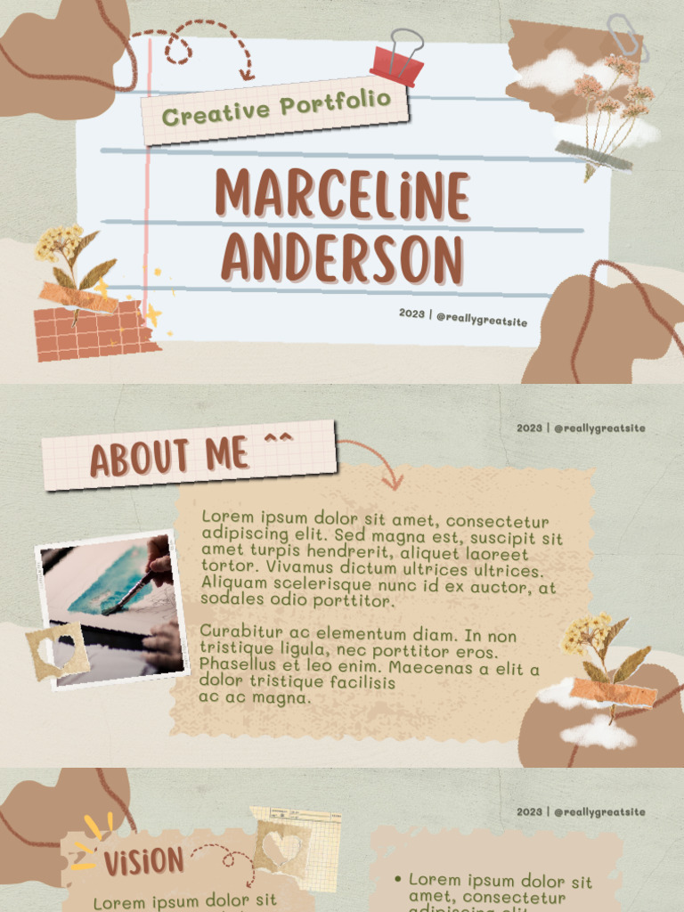Brown Aesthetic Scrapbook Portfolio | PDF | Games & Activities ...