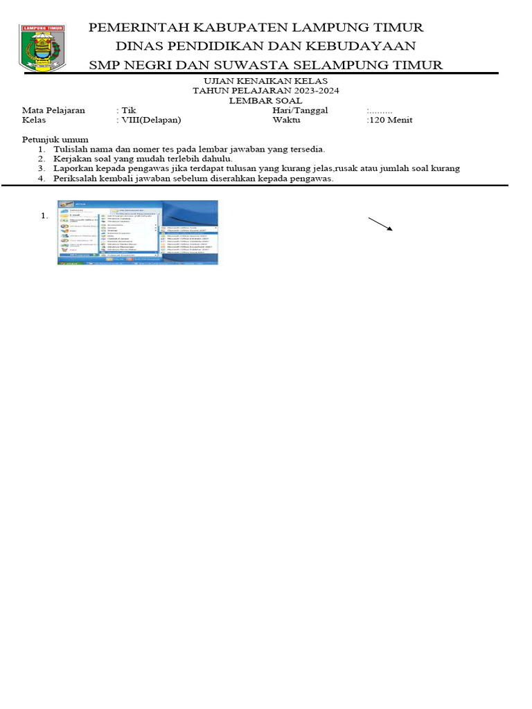Soal Tik Ukk Kelas 8 20232024 | PDF | Komputer