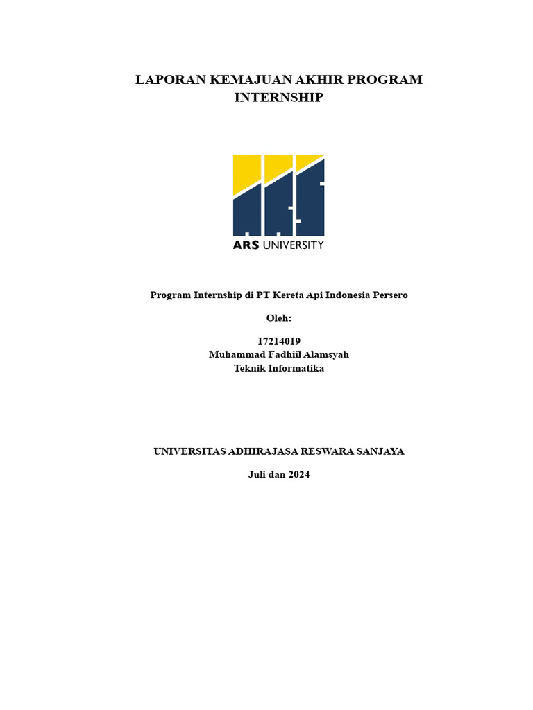 Template Laporan Internship | PDF