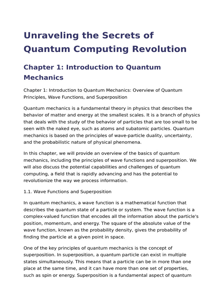 Unraveling The Secrets of Quantum Computing Revolution | PDF | Quantum Computing | Computing