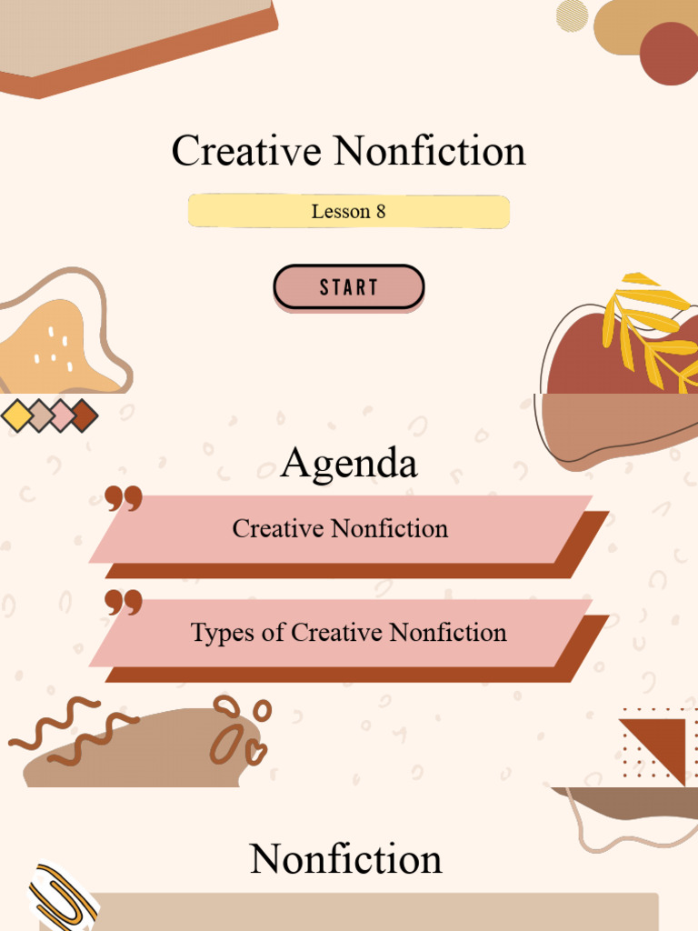 CW Lesson 8 | PDF | Creative Nonfiction | Non Fiction