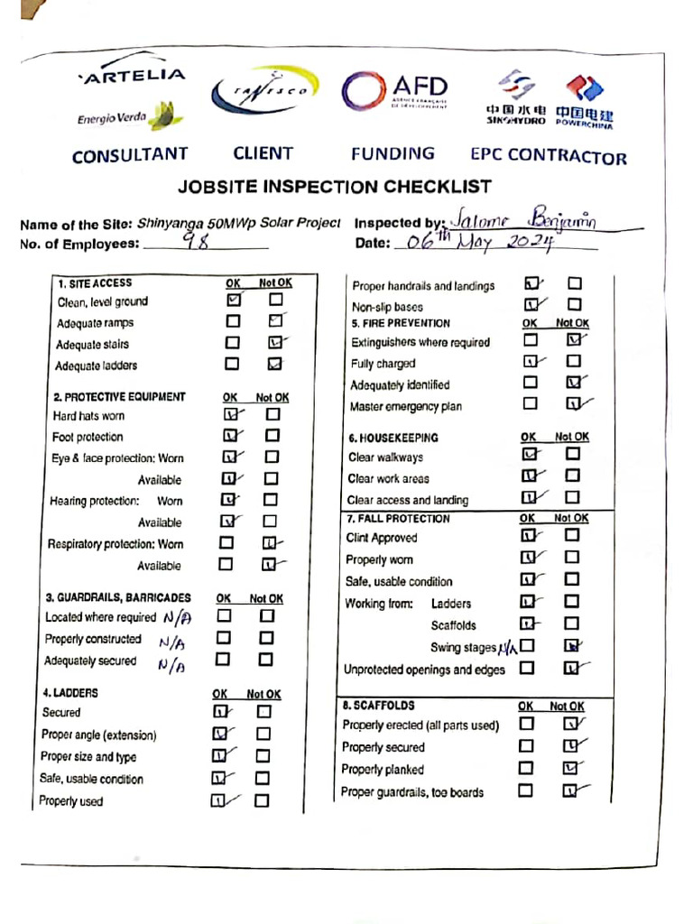 Job Site Inspection Checklist | PDF