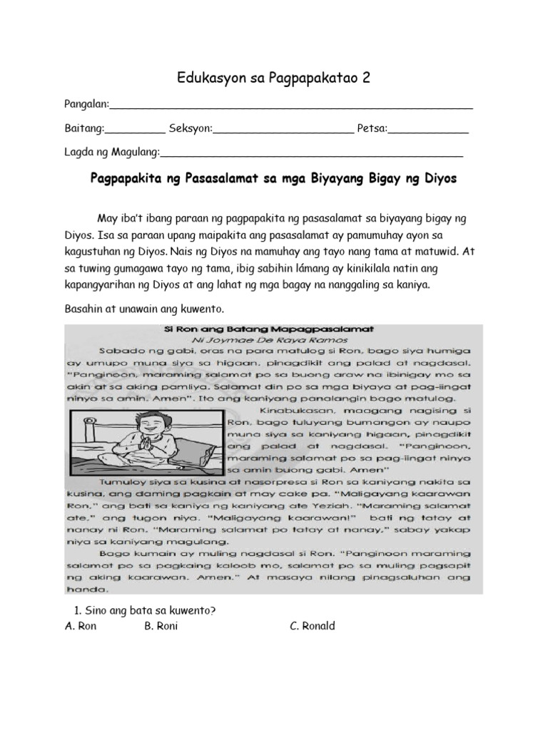 Week 2 Quarter 4 Activity Sheets | PDF