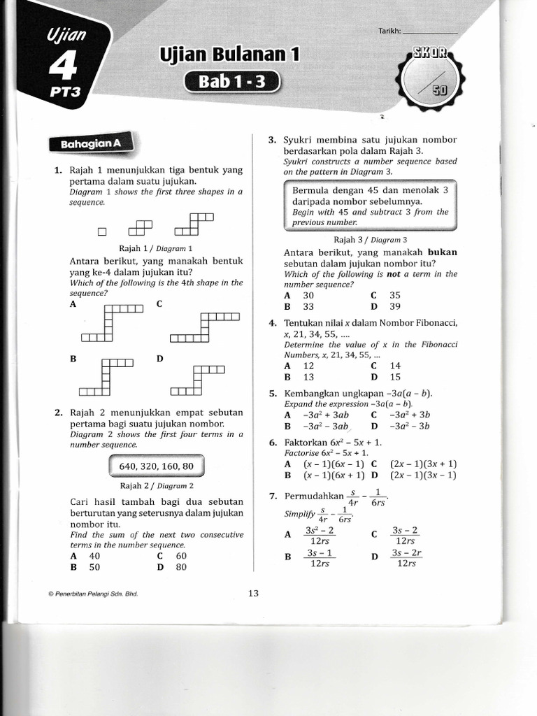 Bab1 - 3 Form 2 | PDF