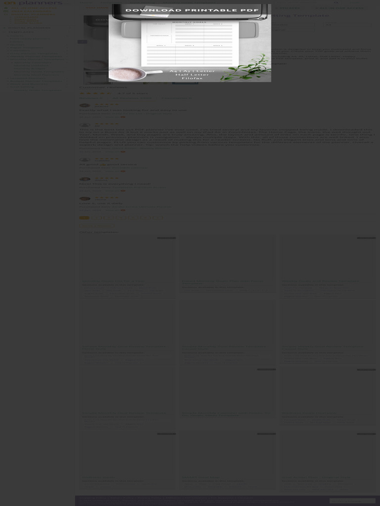 Printable Monthly Goal Setting Template PDF | PDF | Goal