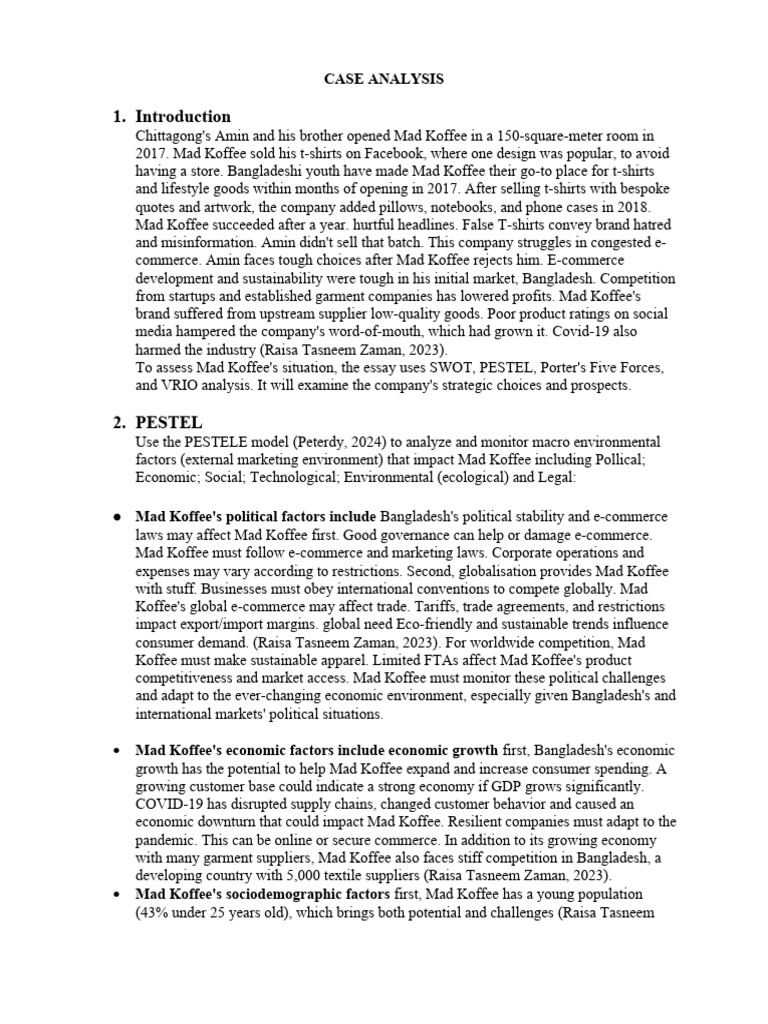 Case Analysis Outline.1 | PDF | E Commerce | Swot Analysis