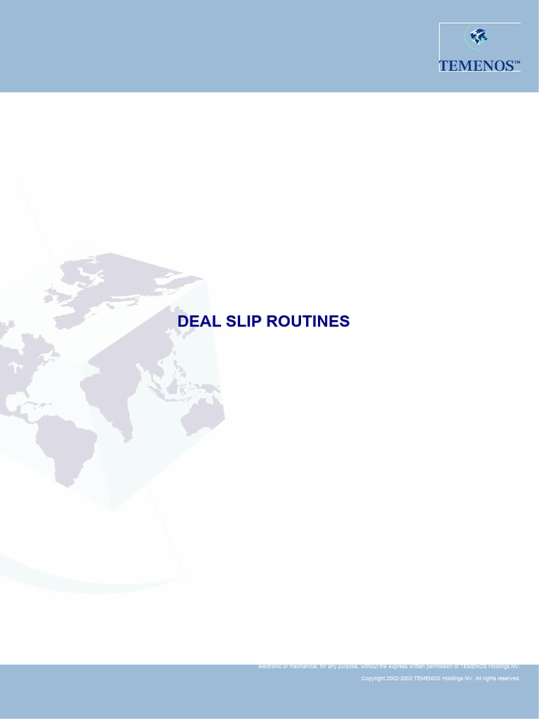 Deal Slip Routines | PDF | Cheque | Parameter (Computer Programming)