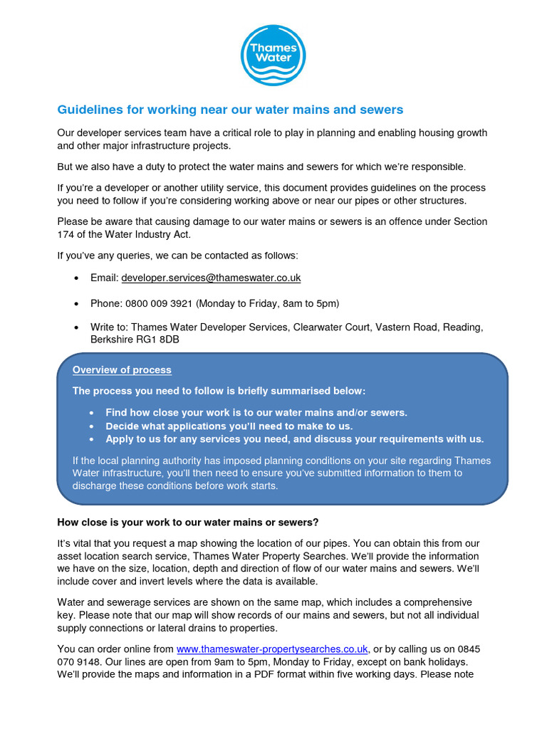 Thames Water Build Over Guidelines | PDF | Deep Foundation | Sanitary Sewer