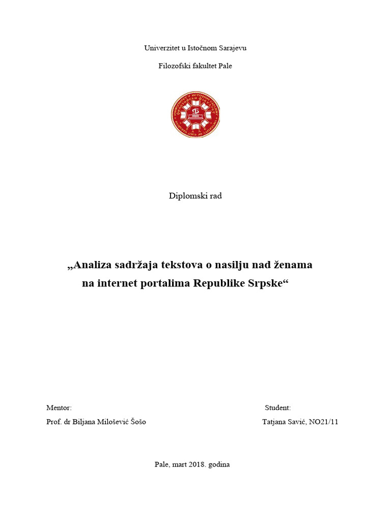 Diplomski, Tatjana 1 | PDF