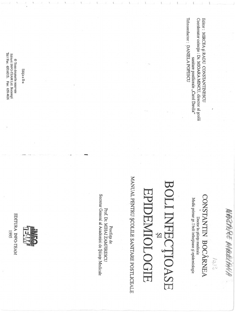 Boli Infectioase Si Epidemiologice | PDF