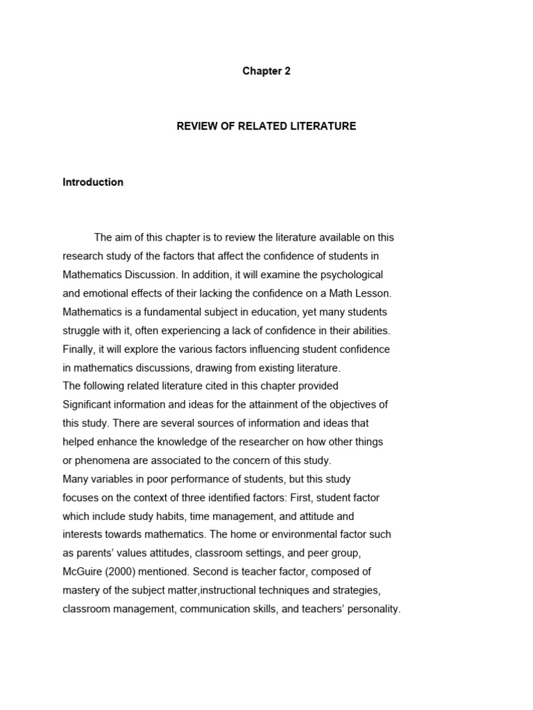 Chapter 2 Understanding The Factors That Impact Students Confidence in ...