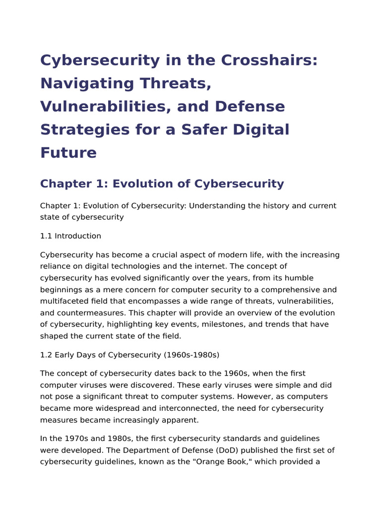 Cybersecurity in The Crosshairs - Navigating Threats, Vulnerabilities ...