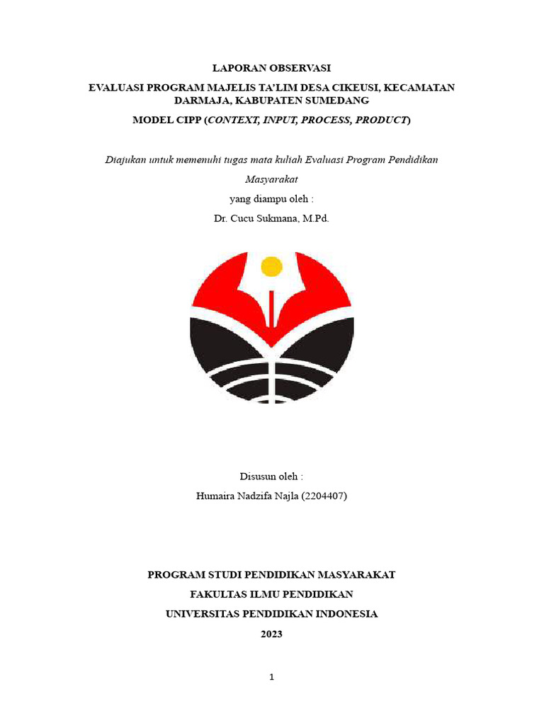 Humaira Nadzifa - Laporan Evaluasi Program | PDF