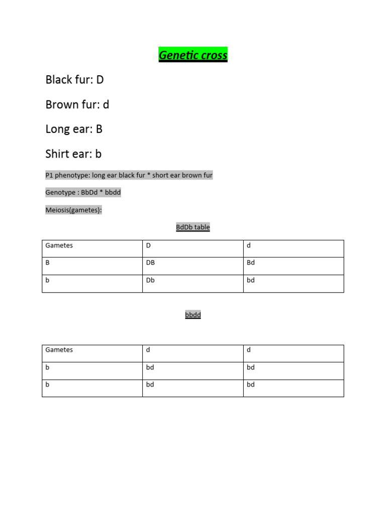 Genetic Cross | PDF