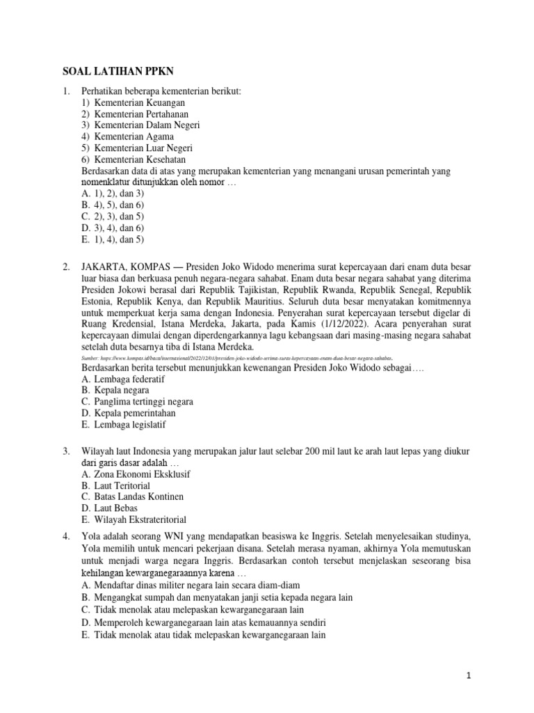 Latihan PPKN | PDF