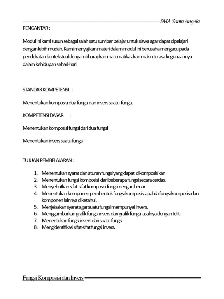 Fungsi Komposisi Xi Ips 2 20 | PDF