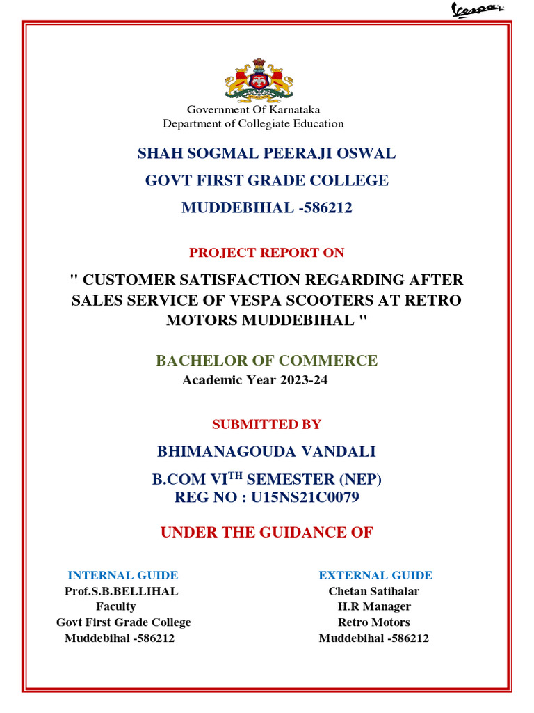 Bcom Project | PDF | Customer Satisfaction