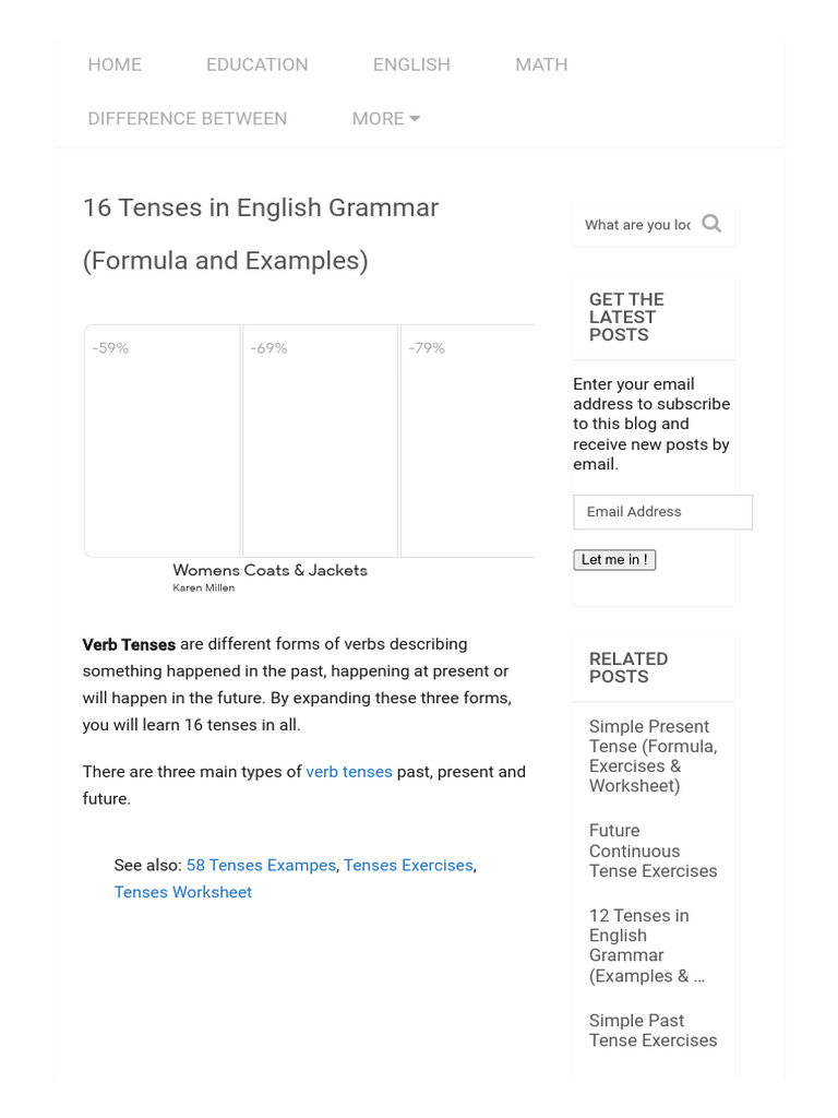 16 Tenses in English Grammar (Formula and Examples) - ExamPlanning ...
