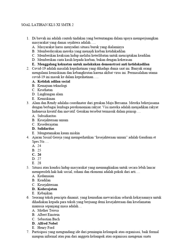 SOAL LATIHAN KLS XI SMTR 2. 2024docx | PDF