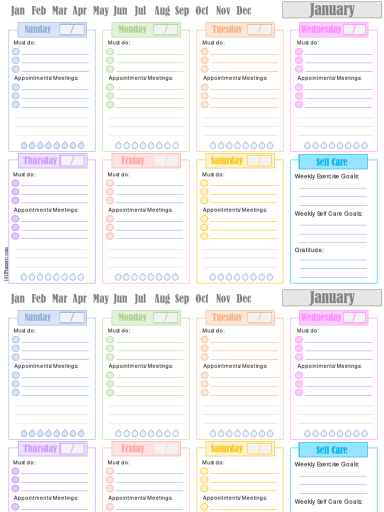 Digital Weekly Planner Colorful | PDF | Self-Improvement