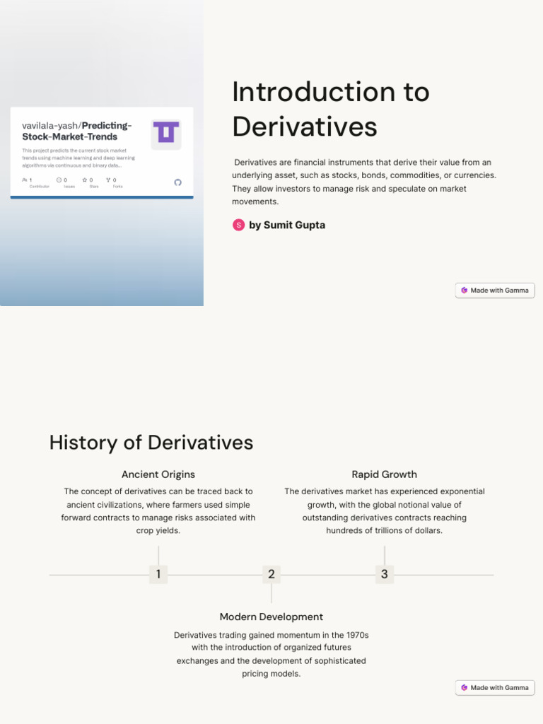 Introduction To Derivatives | PDF | Derivative (Finance) | Futures Contract