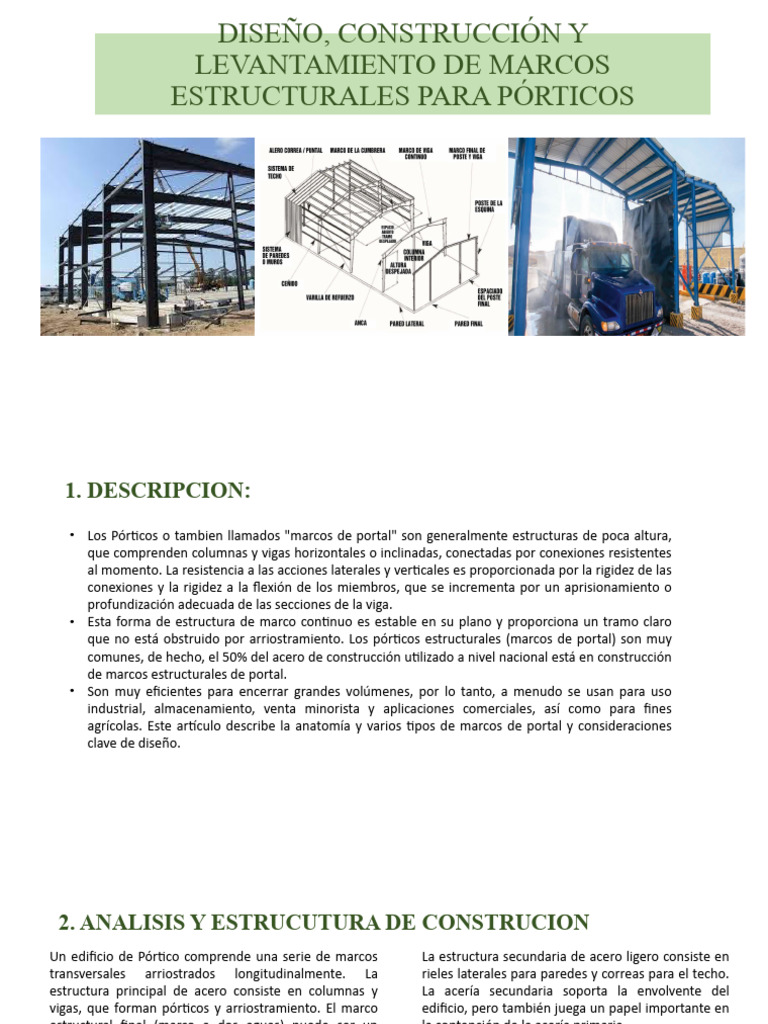 Diseño, Construcción y Levantamiento de Marcos Estructurales | PDF ...