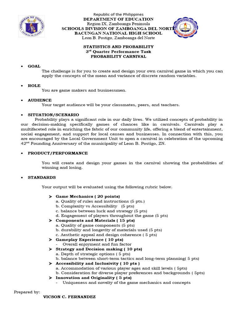 Stat Performance Task | PDF | Decision Making | Cognition