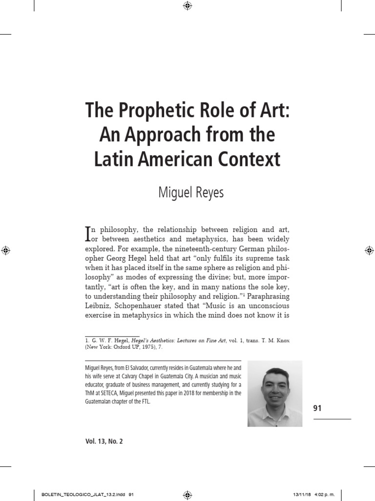 Miguel Reyes The Prophetic Role of Art. An Approach Fron The Latin ...