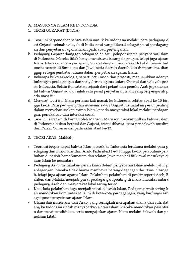 Sejarah Masuknya Islam ke Indonesia | PDF