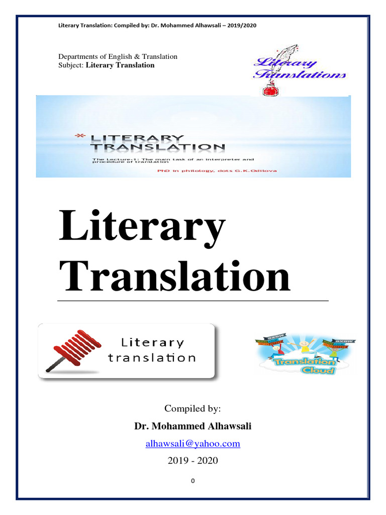 Literary Translation - 2019-2020 - 240727 - 000909 | PDF | Translations ...