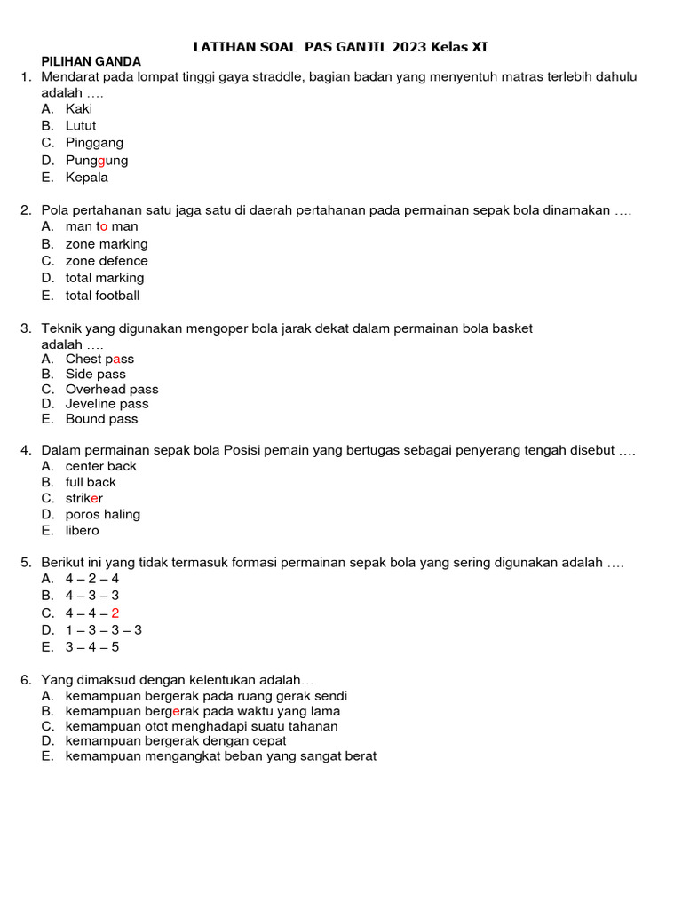 Latihan SOAL PAS GANJIL 2023 Kelas XI 2024 | PDF