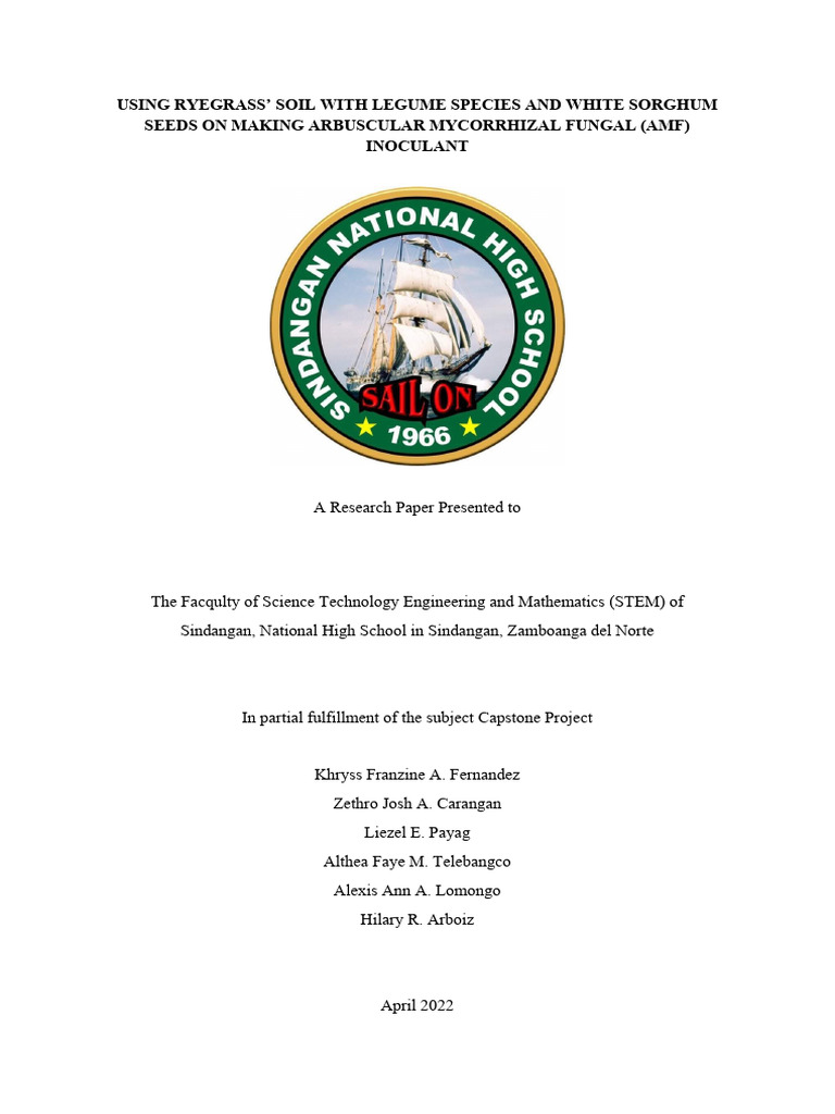Environmental Science Group 1 Arbuscular Mycorrrhiza Fungal Inoculant | PDF | Pea | Botany
