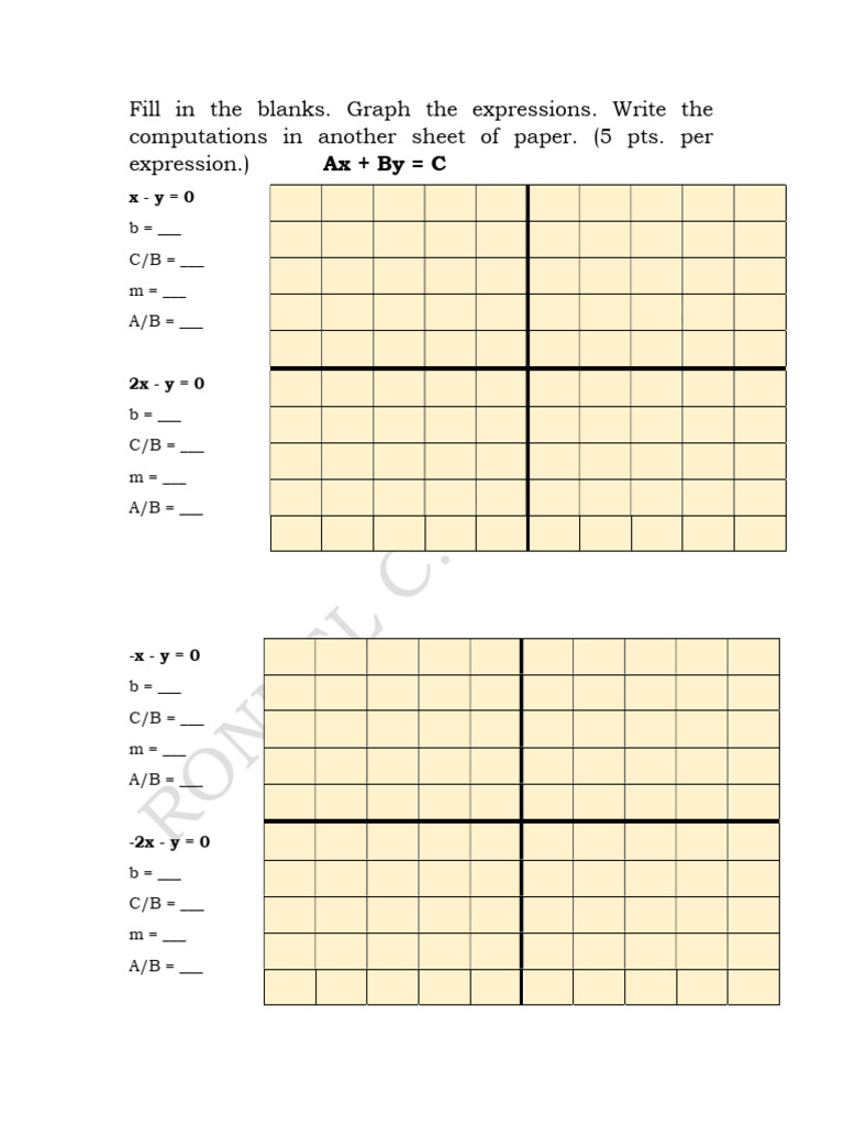 Standard Linear Equation Negative y | PDF