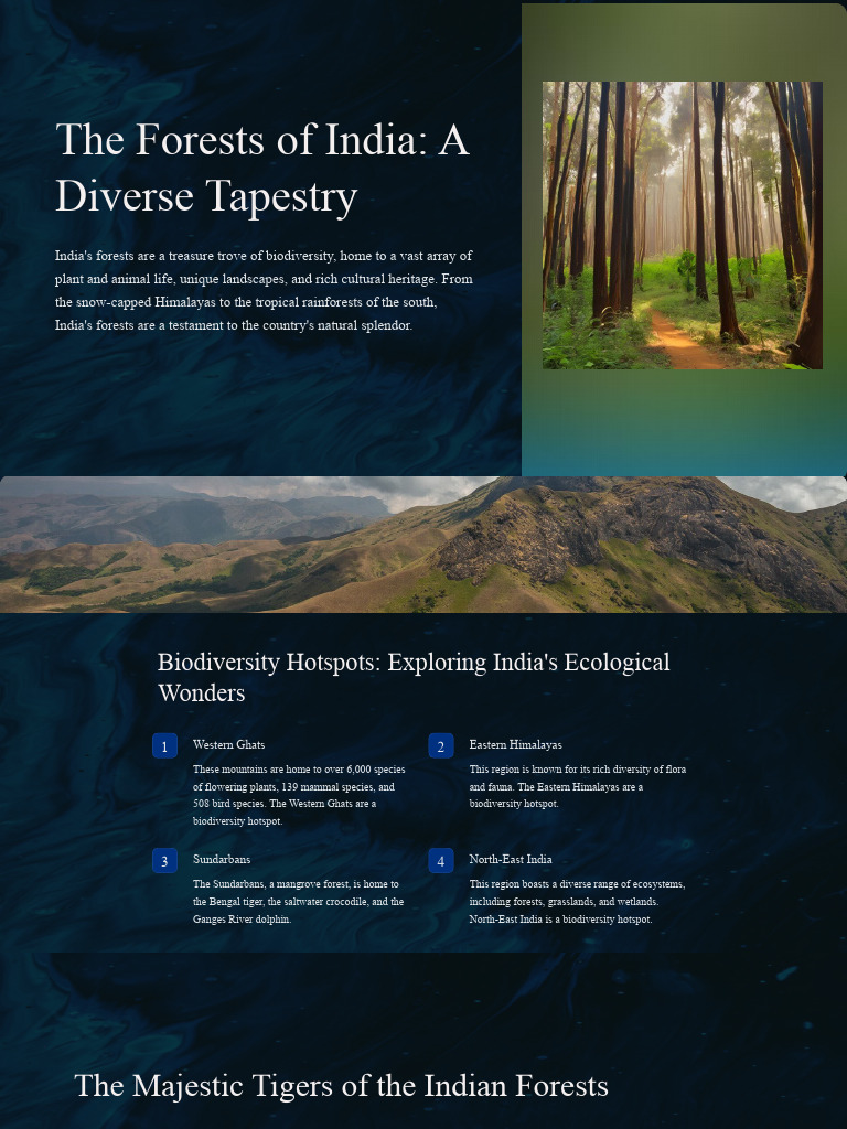 The Forests of India A Diverse Tapestry | PDF | Biodiversity | Forests