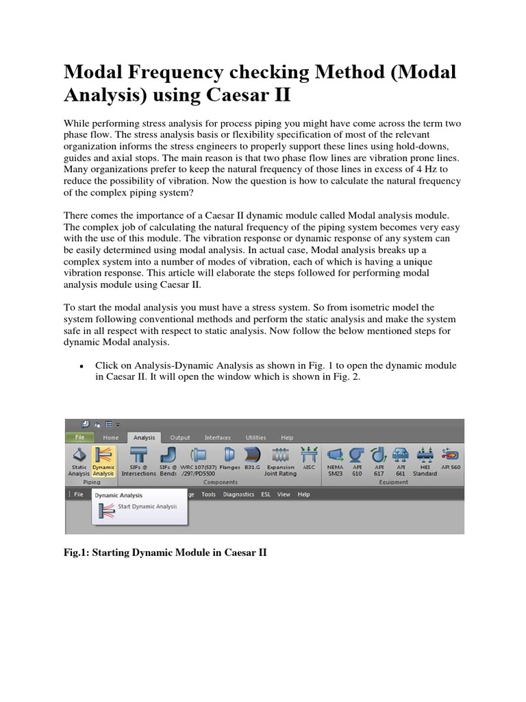 Modal Frequency Analysis in Caesar II | PDF | Applied Mathematics