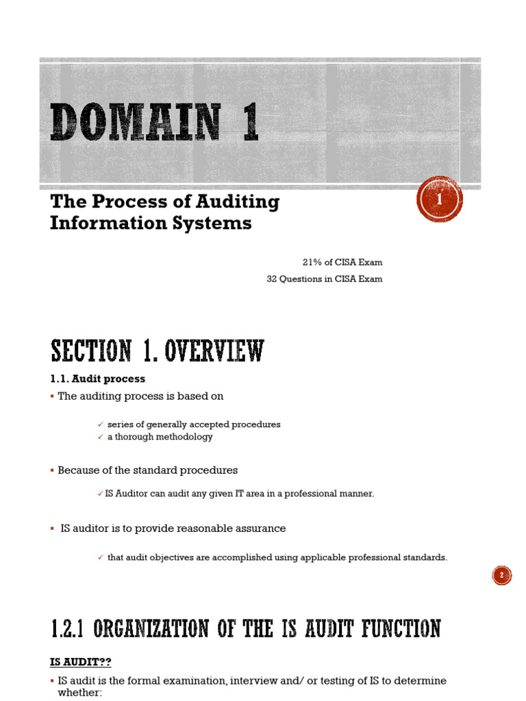Domain 1 - The IT Audit Process | PDF | Internal Control | Audit