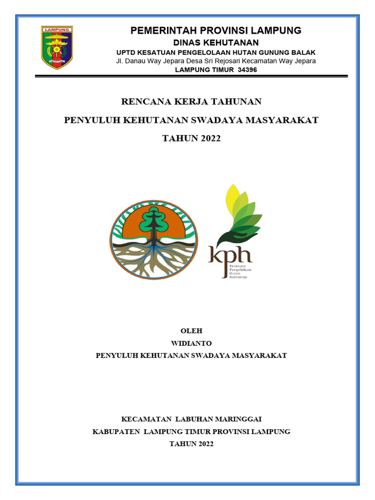 Rencana Kerja PKSM 2022 Lampung | PDF