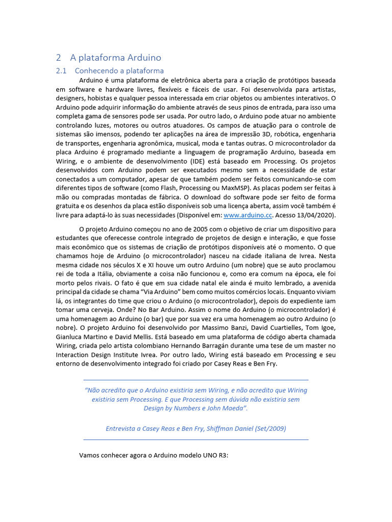 02 - A Plataforma Arduino | PDF | Arduino | Informática 02 - A Plataforma Arduino | PDF | Arduino | Informática