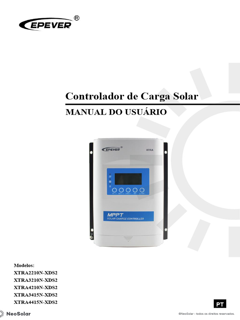 Manual do Controlador Solar MPPT XTRA N | PDF | Rede elétrica ...