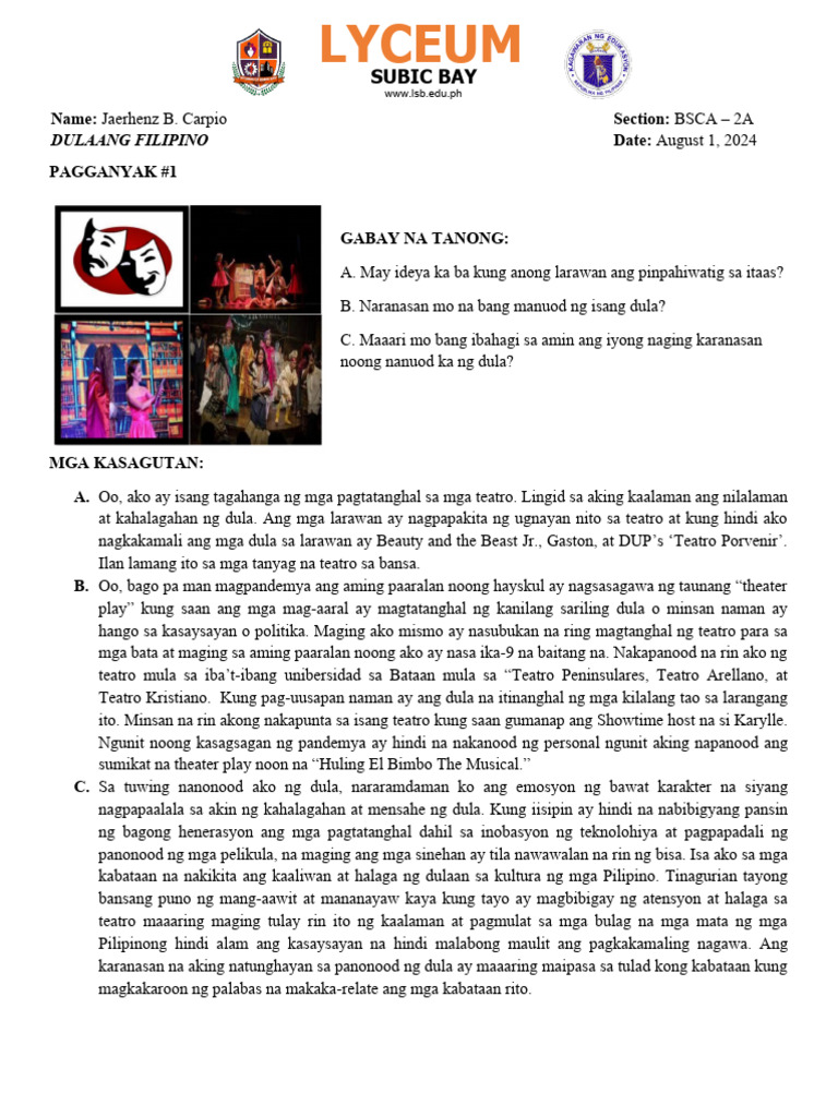 Dulaang FIlipino | PDF