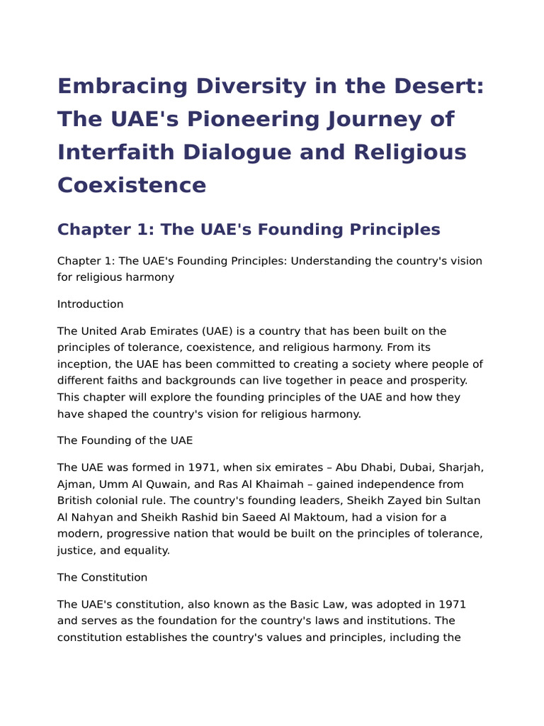 Embracing Diversity in The Desert - The UAE's Pioneering Journey of ...
