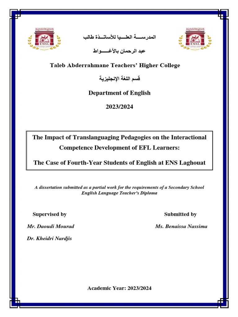 Supervised by Submitted by | PDF | Multilingualism | Pedagogy