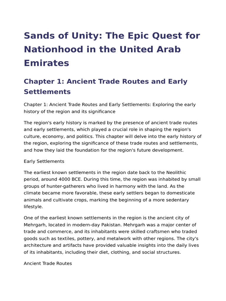 Sands of Unity - The Epic Quest For Nationhood in The United Arab ...